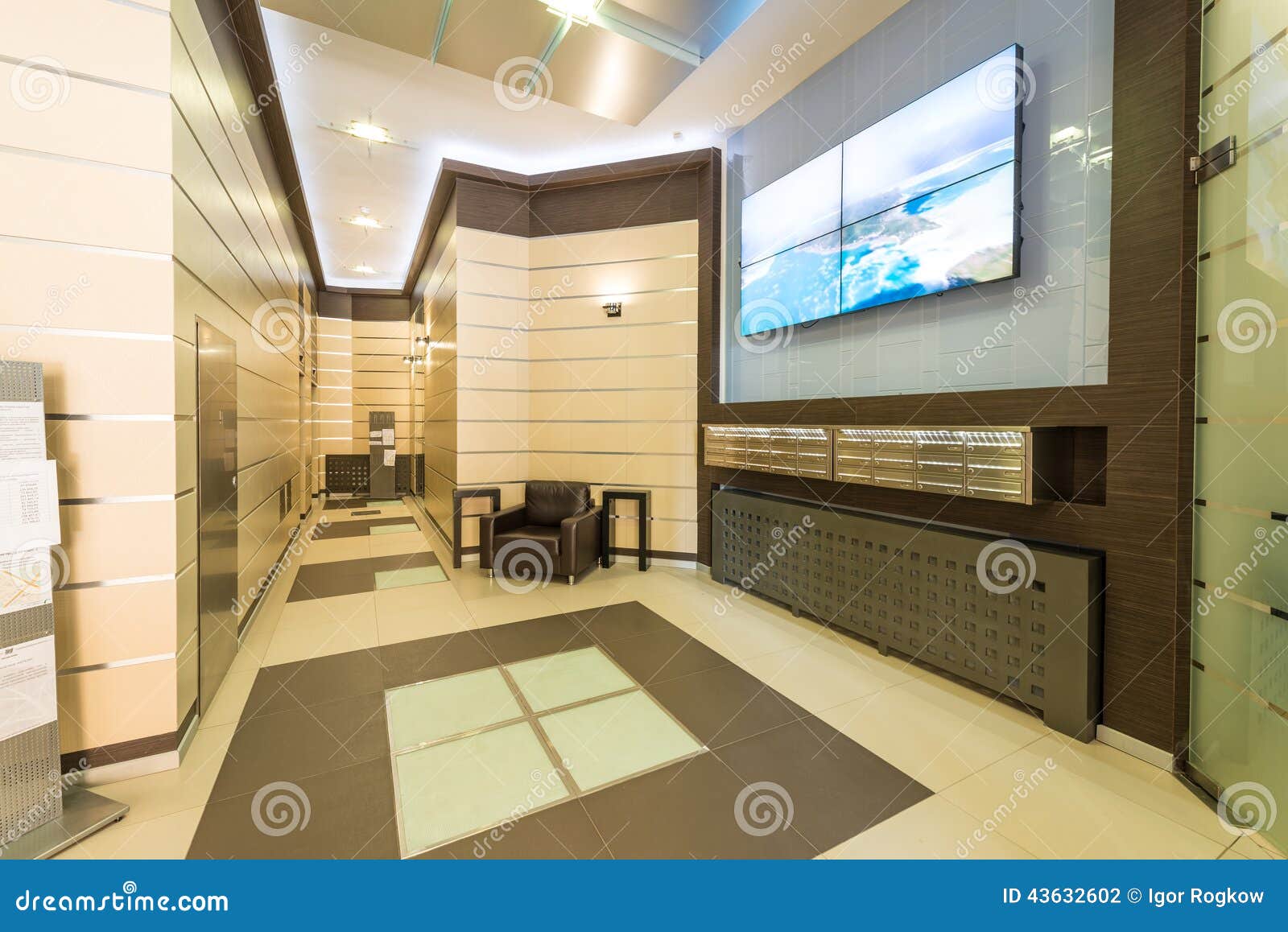 Entrance of a Residential Building with an Elevator Stock Photo - Image ...
