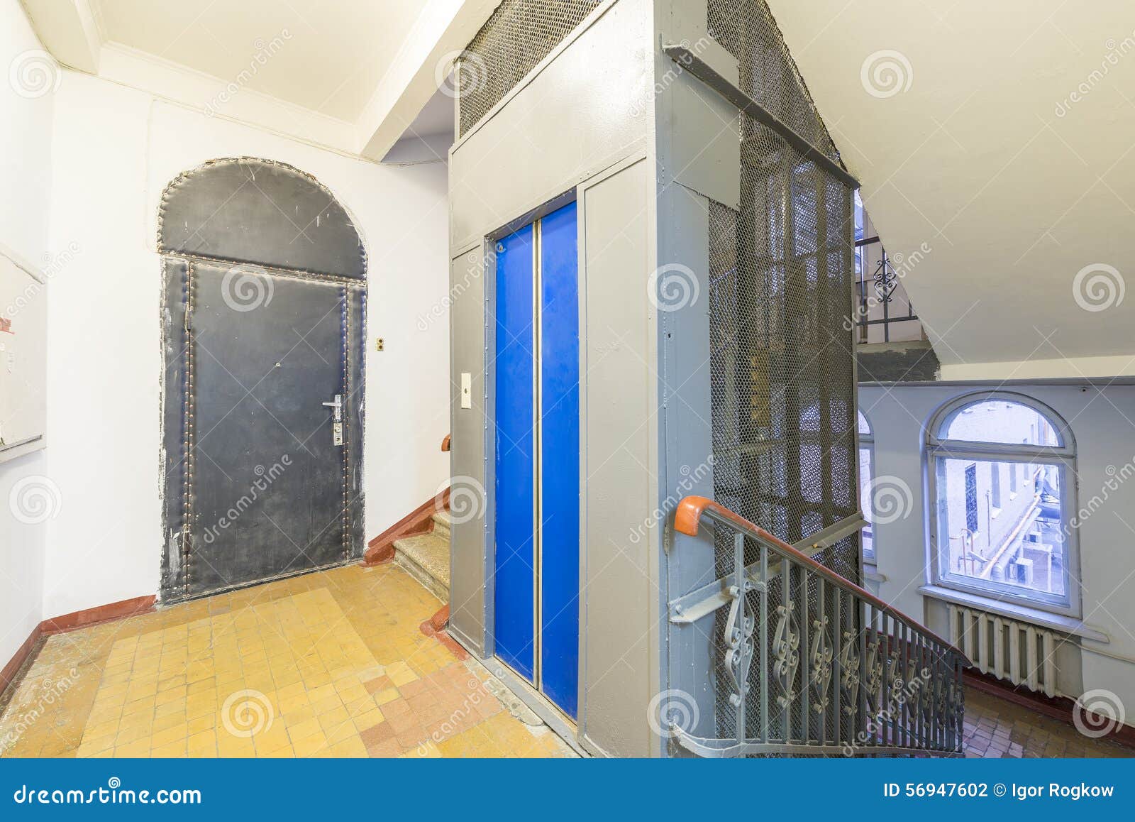 Entrance of a Residential Building with an Elevator Stock Photo - Image ...