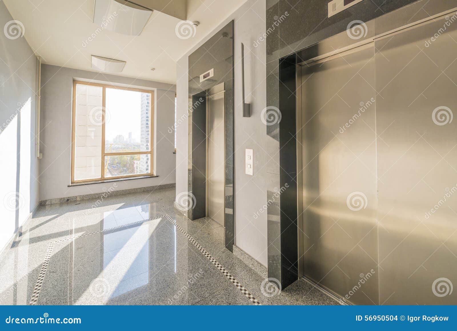 Entrance of a Residential Building with an Elevator Stock Photo - Image ...