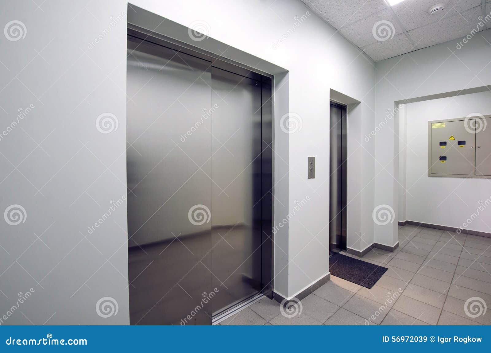 Entrance of a Residential Building with an Elevator Stock Image - Image ...
