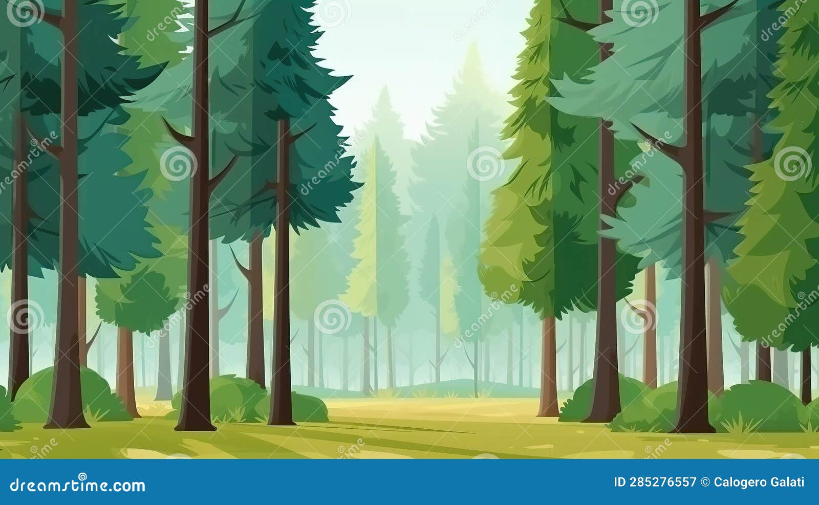 Entrance Scenery into a Forest, Cartoon Artwork, Ai Generated Image ...