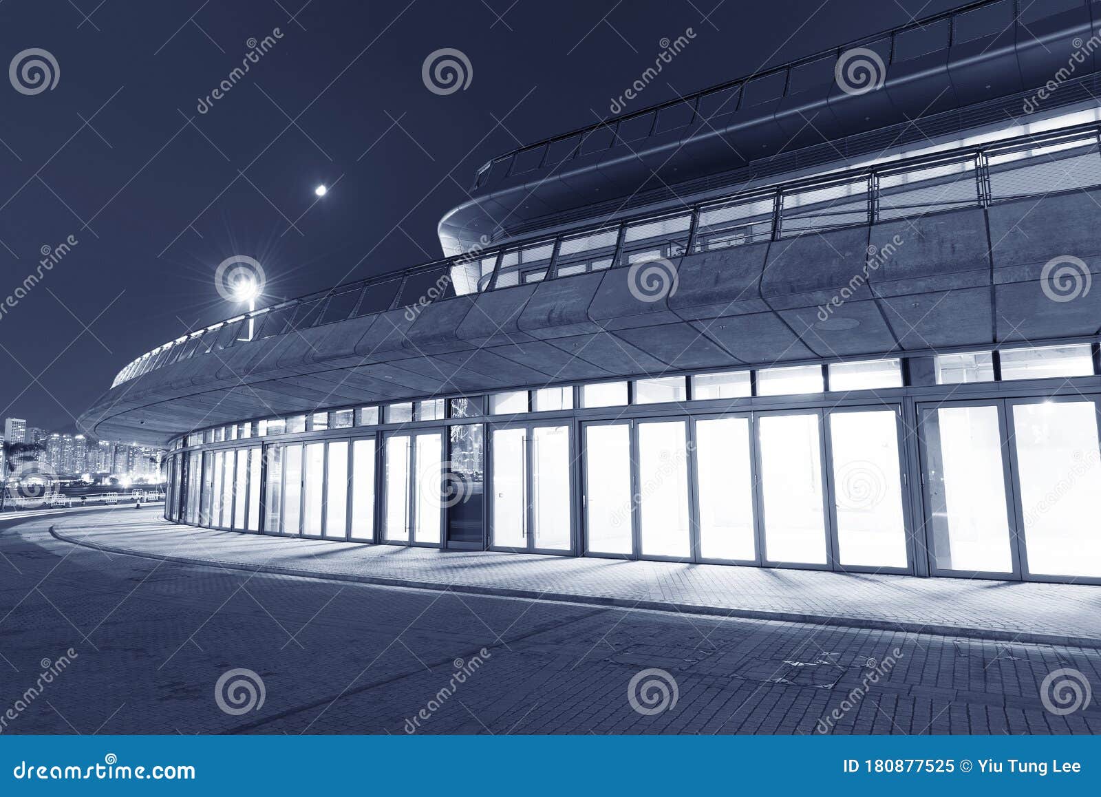 Shopping mall at night stock image. Image of retail - 180877525