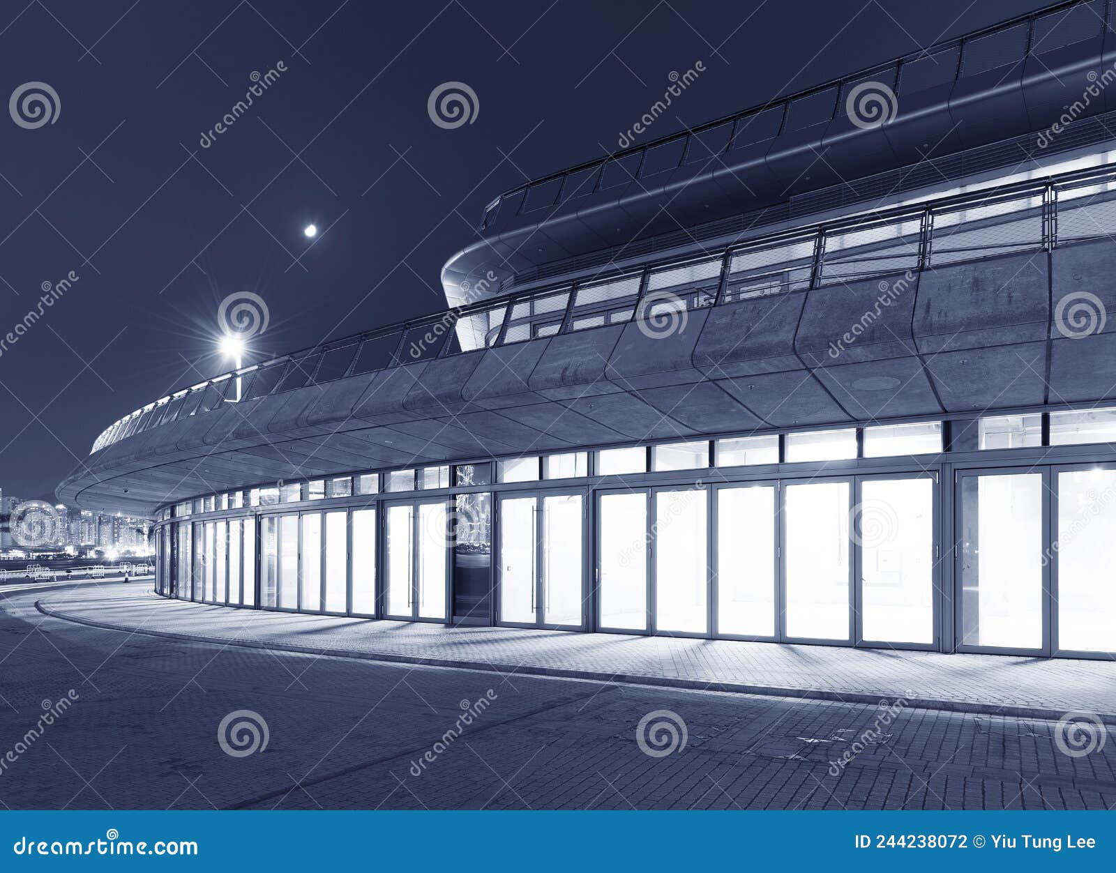 The Entrance of Shopping Mall at Night Stock Photo - Image of shop ...