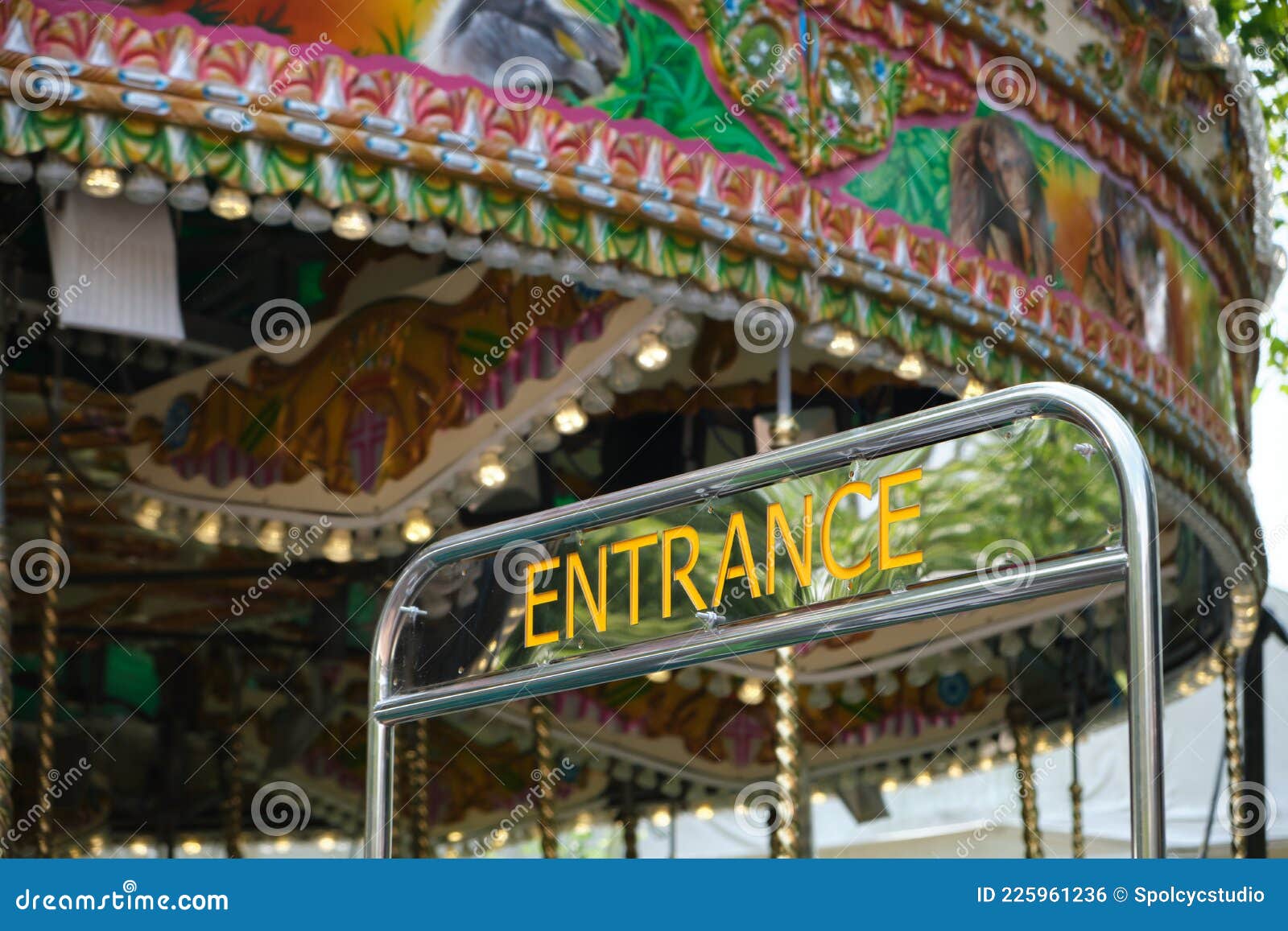Entrance Sign at the Carousel. Stock Photo - Image of amusement ...