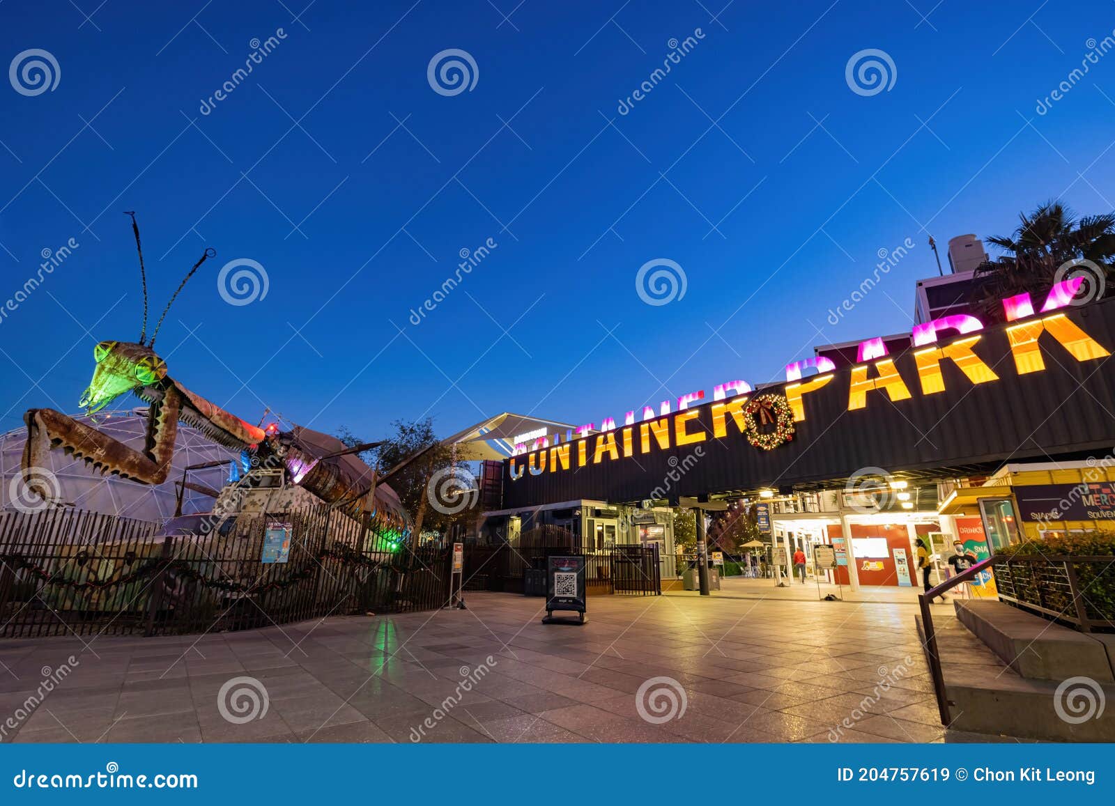 Entrance Sign of the Container Park Editorial Stock Image - Image of ...
