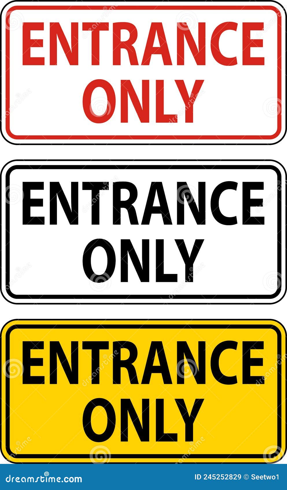 Entrance only Sign on White Background Stock Vector - Illustration of ...