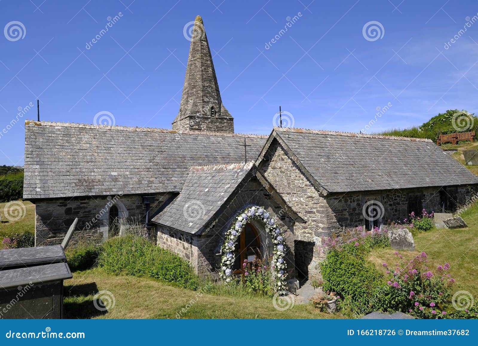 Entrance St Enodoc`s Church, Trebetherick, Cornwall, UK, Editorial ...
