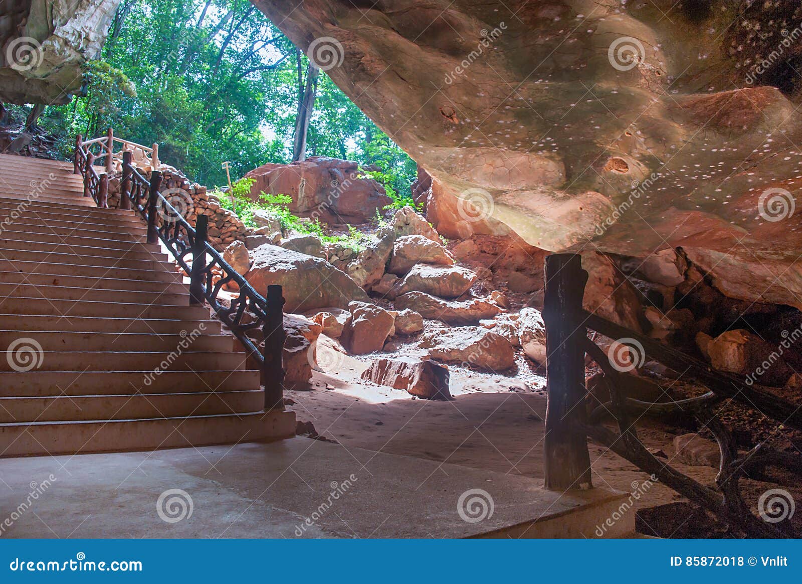 Entrance stair in cave stock photo. Image of hole, natural - 85872018