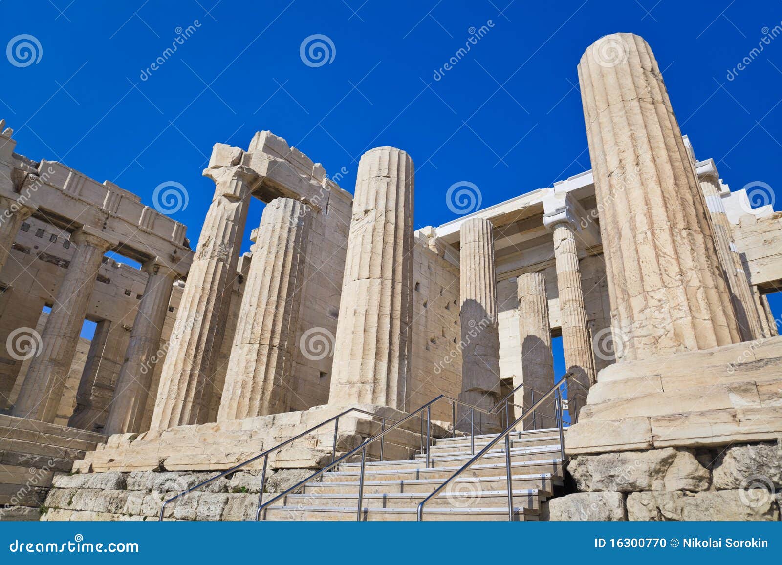 Entrance To Acropolis at Athens, Greece Stock Photo - Image of mountain ...
