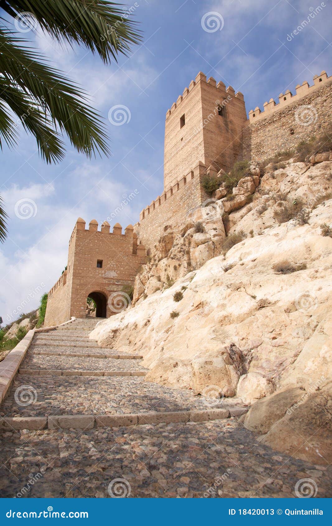 Entrance to Almeria castle stock image. Image of architecture - 18420013