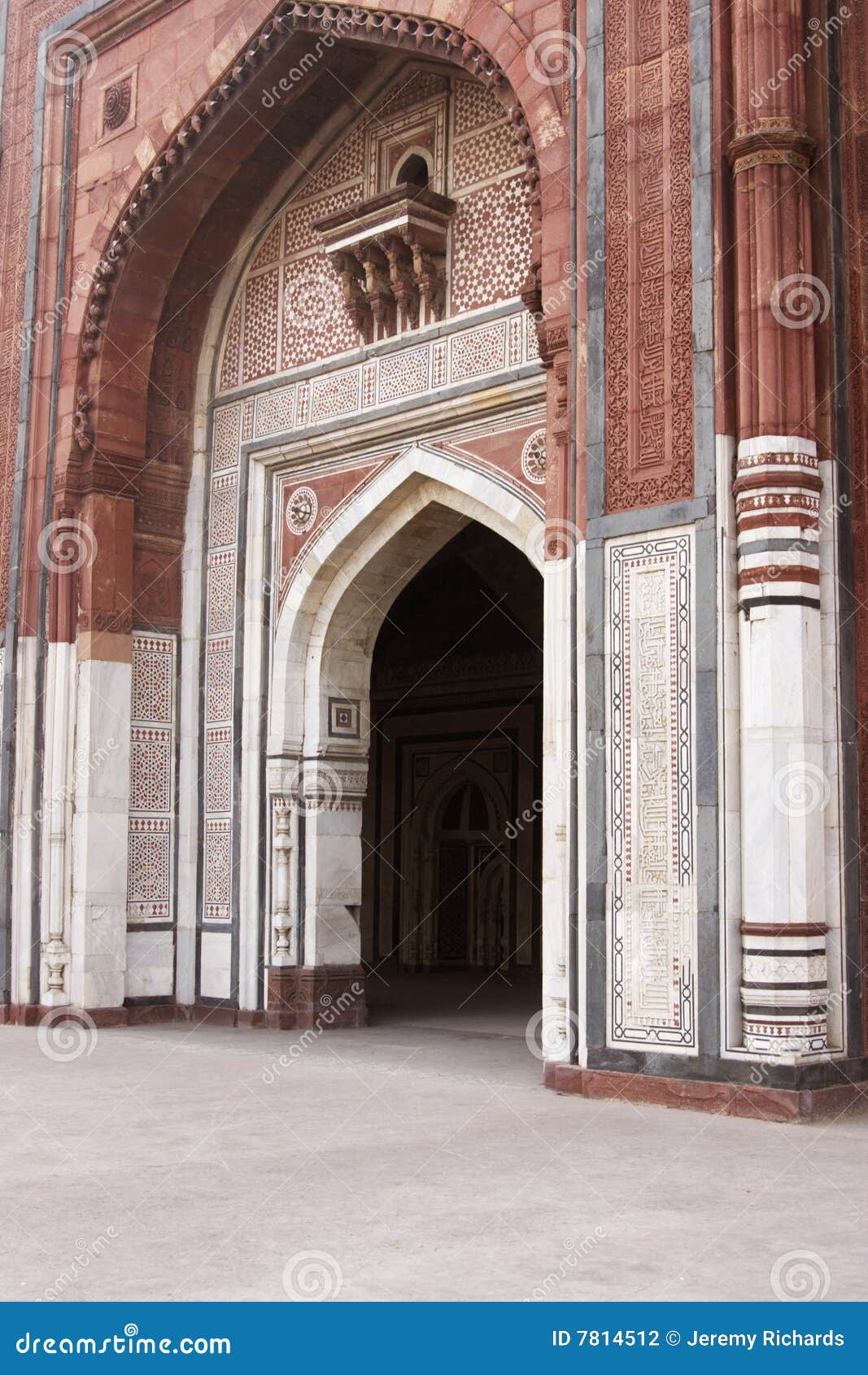 Entrance to Ancient Mosque stock photo. Image of indian - 7814512