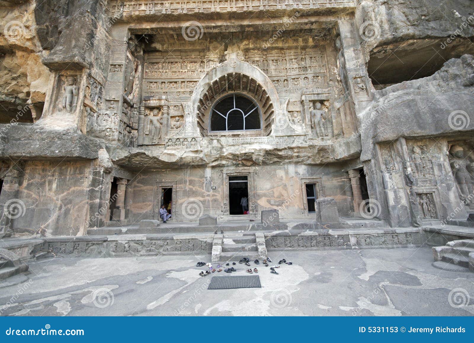 Entrance To Ancient Rock Temple Stock Image - Image of india, window ...