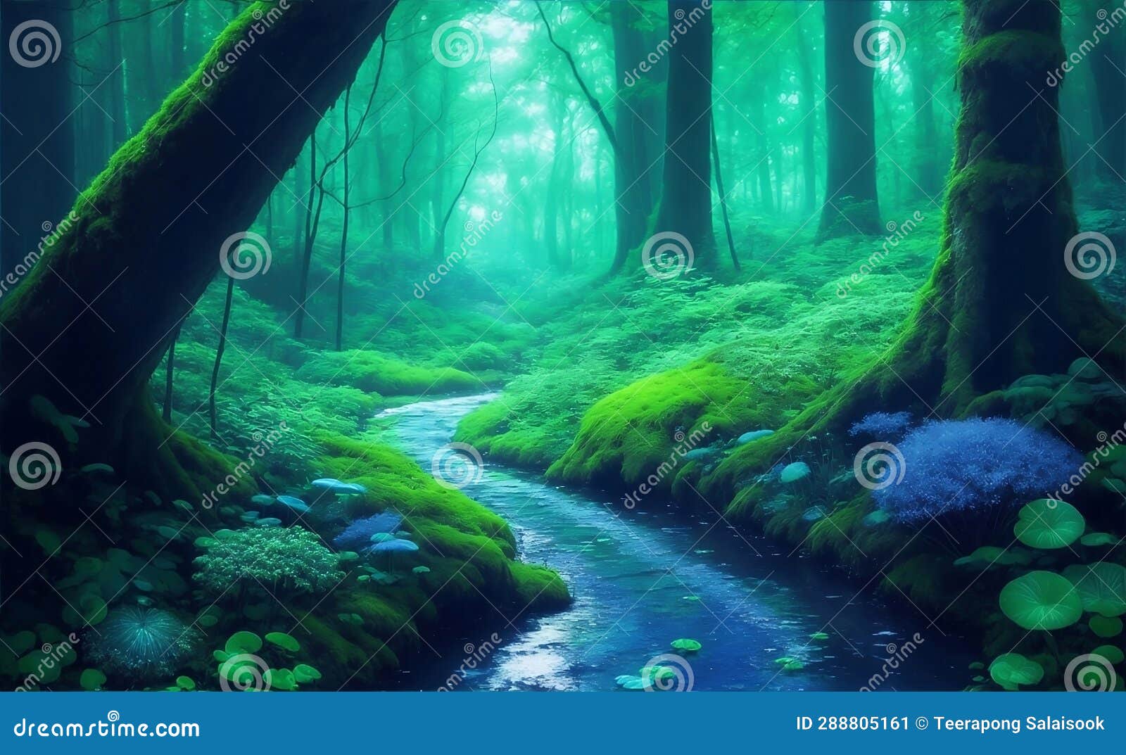 An Entrance To the Beautiful Magical Forest Stock Illustration ...