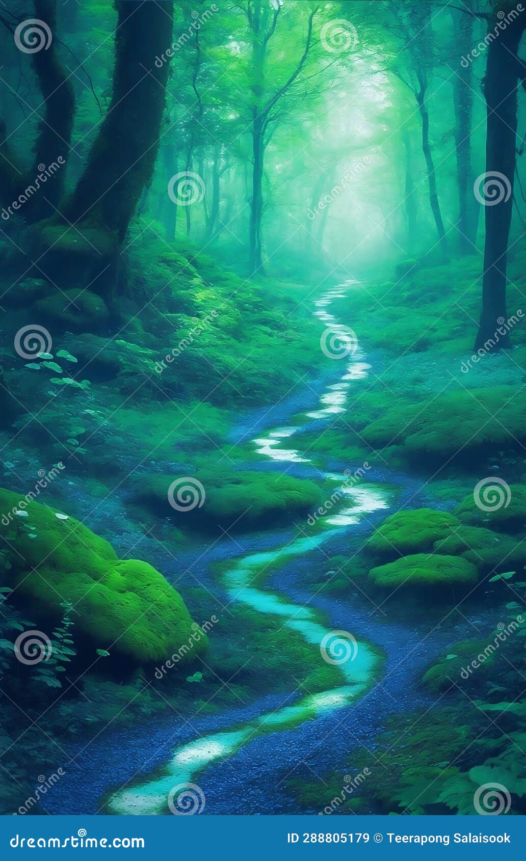 An Entrance To the Beautiful Magical Forest Stock Illustration ...