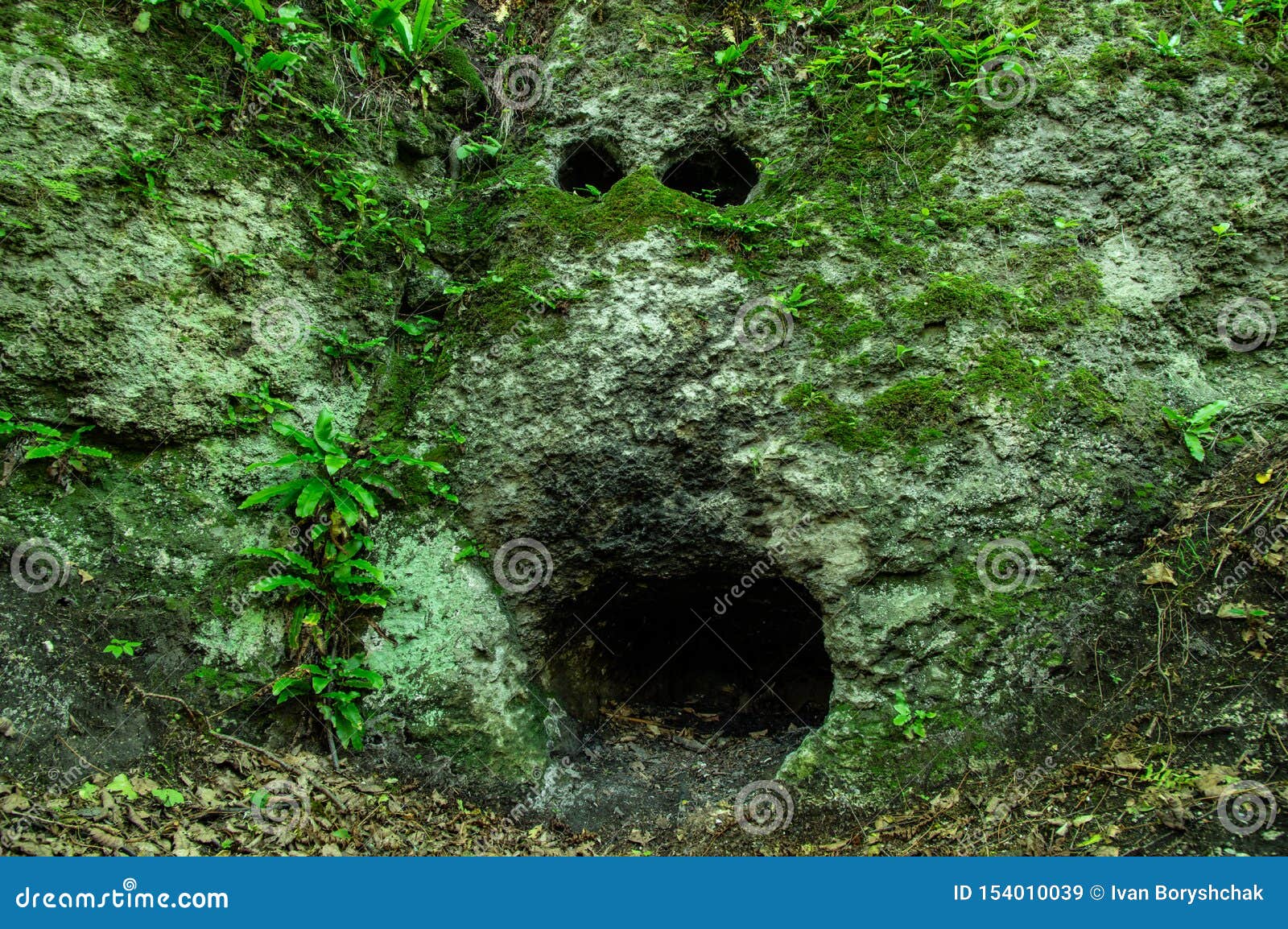 The Entrance To the Cave in the Form of a Human Face Stock Image ...