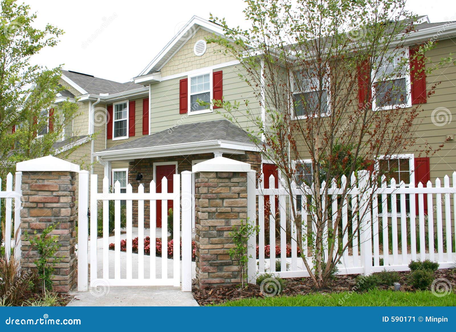 Entrance to condo complex stock image. Image of shutters - 590171
