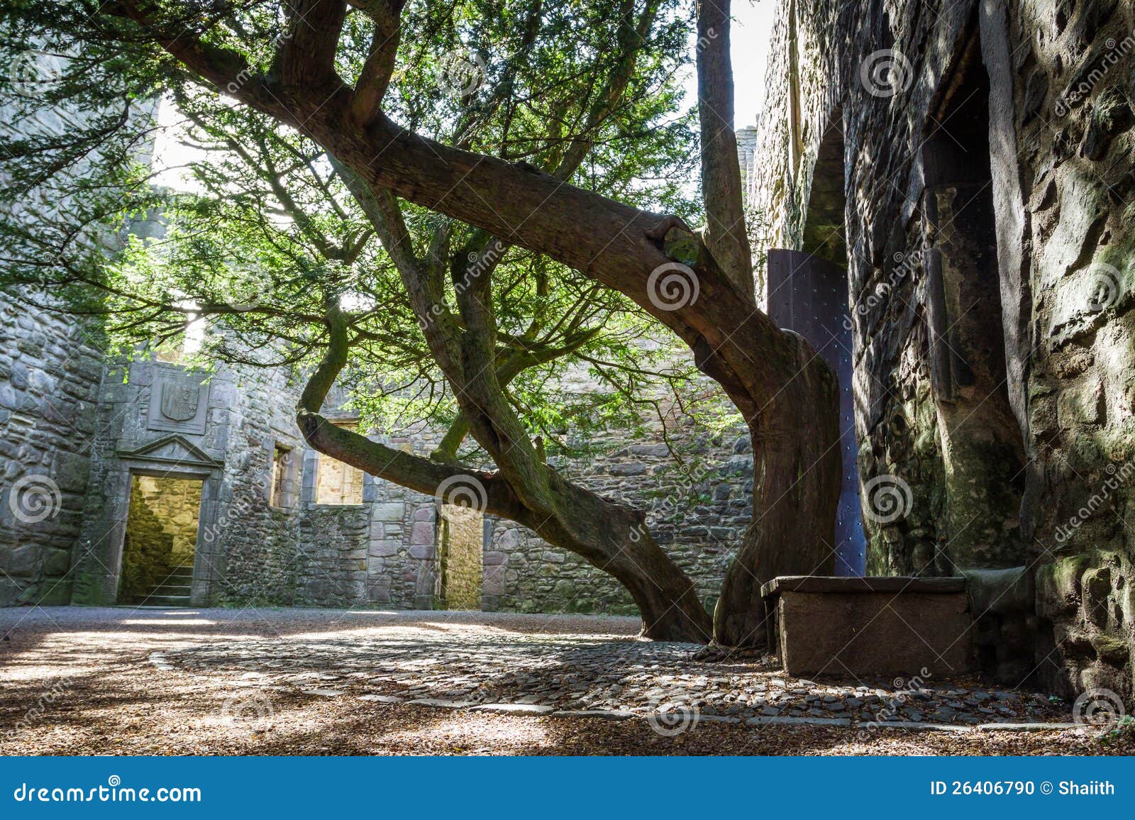 The Entrance To the Courtyard of a Stone Castle Stock Photo - Image of ...