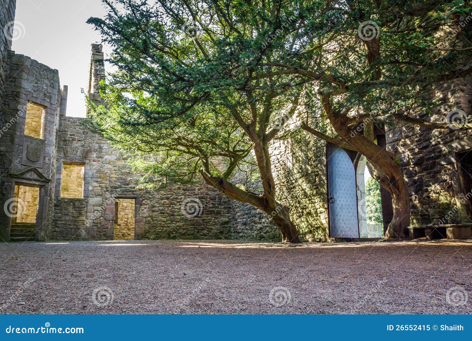 Entrance To the Courtyard of a Stone Castle Stock Image - Image of rock ...