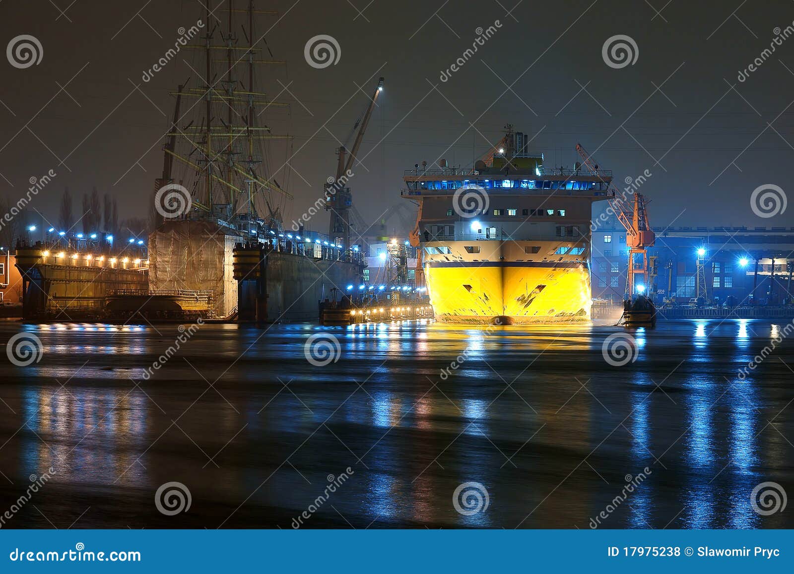The Entrance To the Ferry Dock Stock Photo - Image of repair, water ...