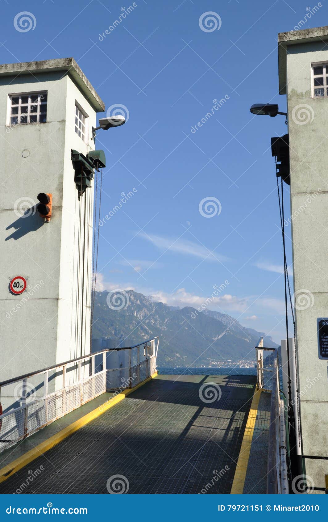 Entrance To the Ferry, Open Gate for Car Stock Image - Image of ...