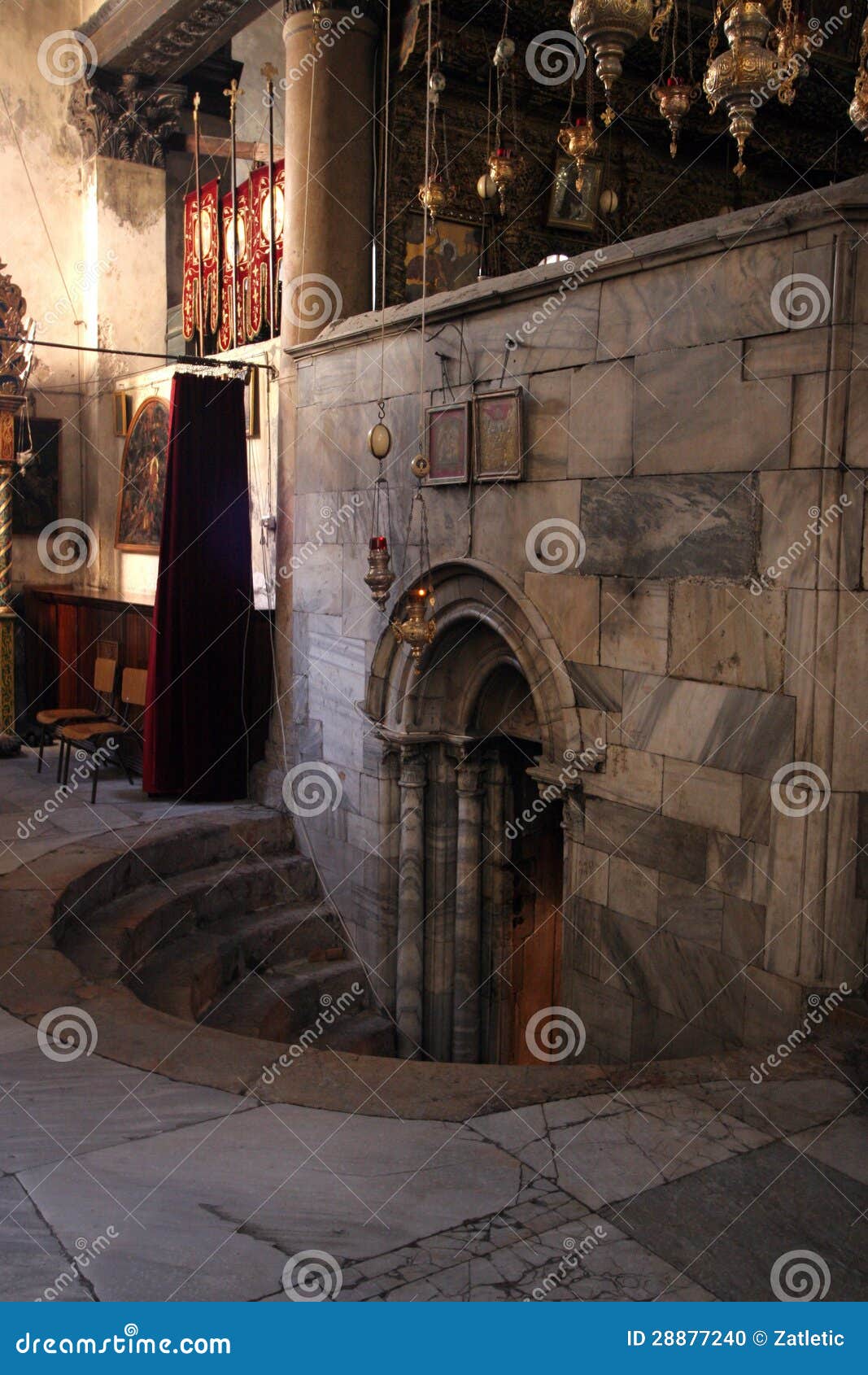 Entrance To the Grotto of the Nativity, Bethlehem Stock Photo - Image ...