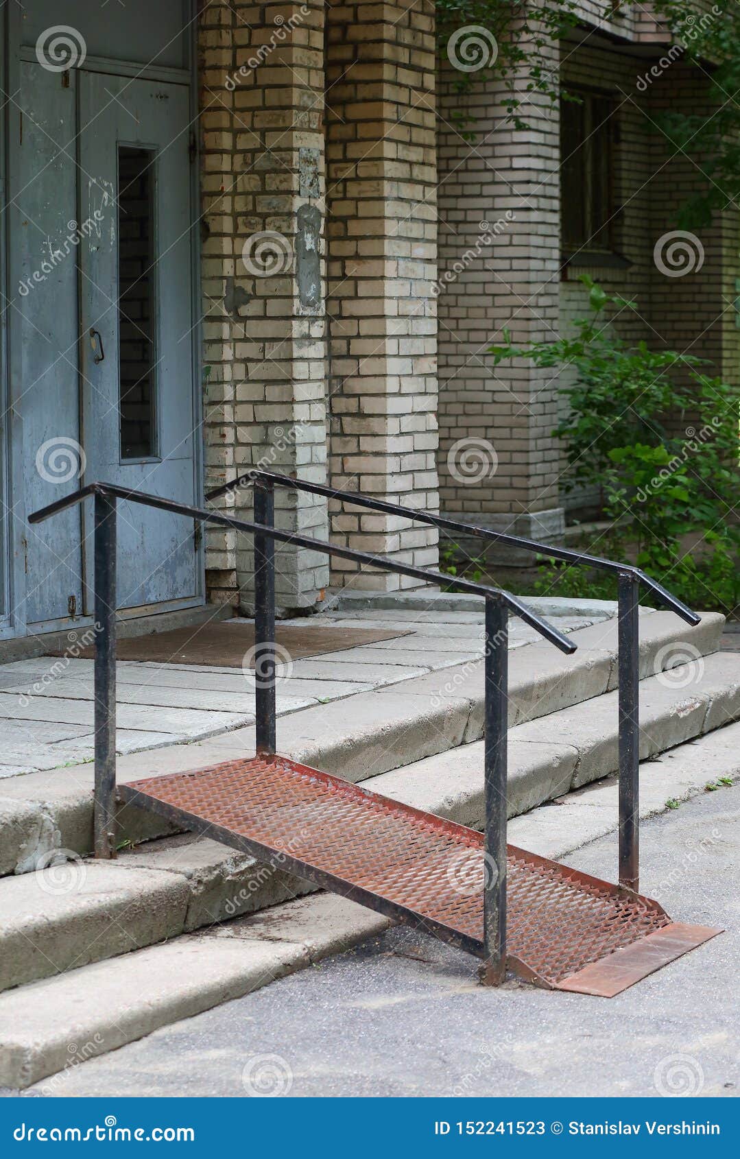 Entrance To the House with a Ramp for Disabled Stock Image - Image of ...