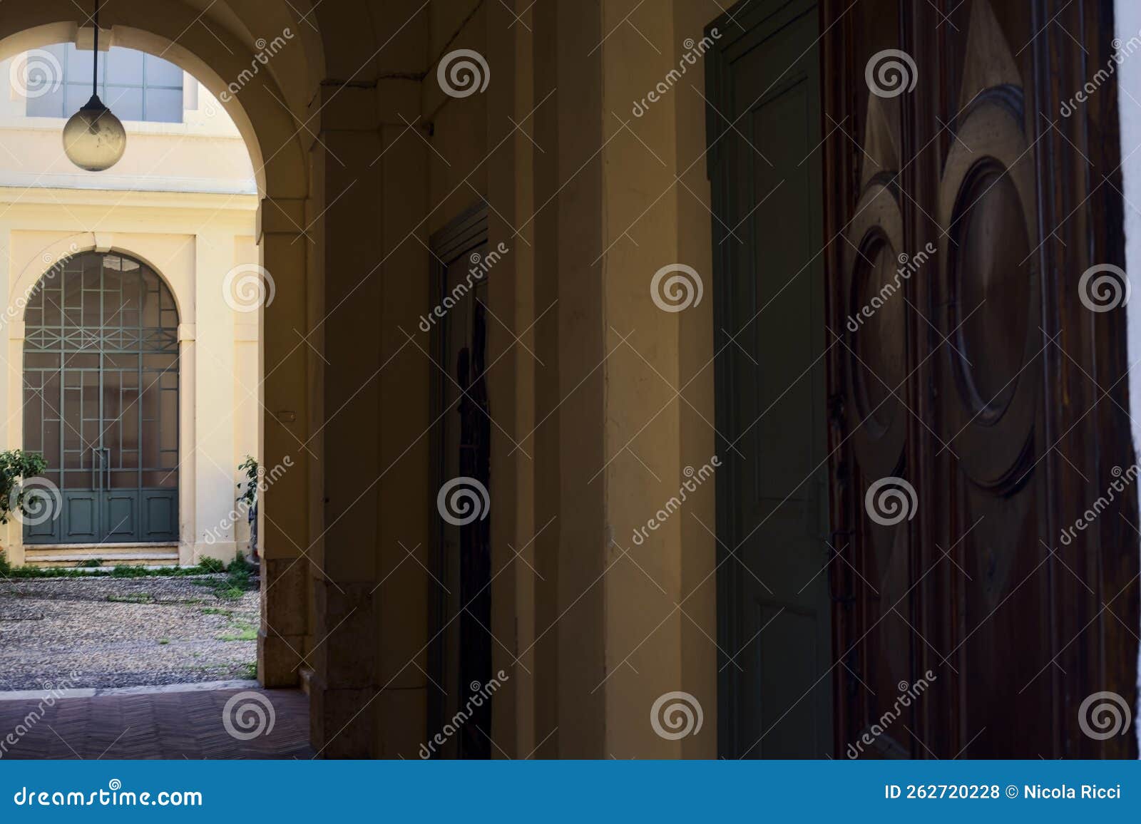Entrance To a Mansion Closed by a Gate Stock Photo - Image of archway ...
