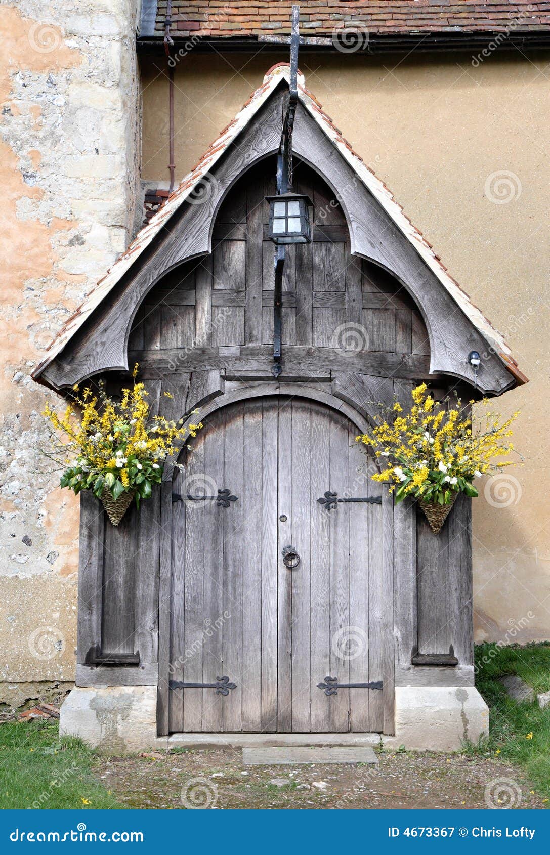 Entrance To a Medieval Church and Graveyard Stock Image - Image of ...