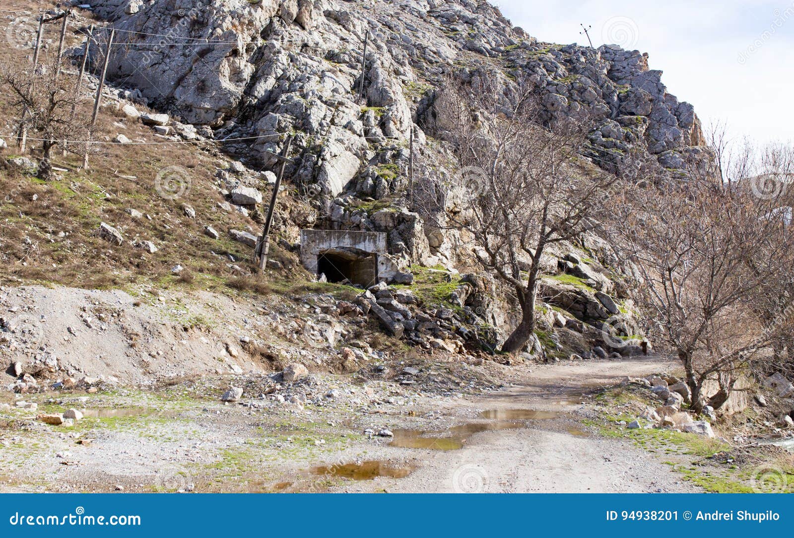 Entrance To the Mine in the Mountains Stock Image - Image of industrial ...
