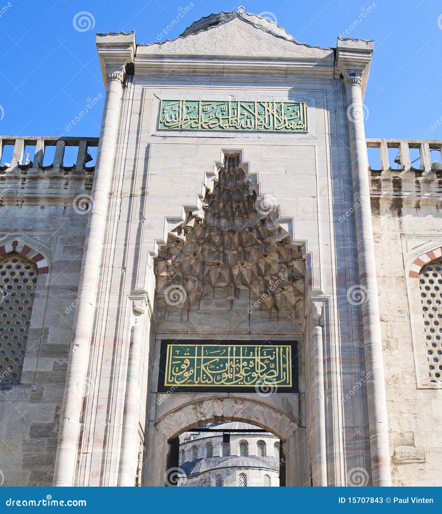 Entrance to a mosque stock image. Image of istanbul, architecture ...
