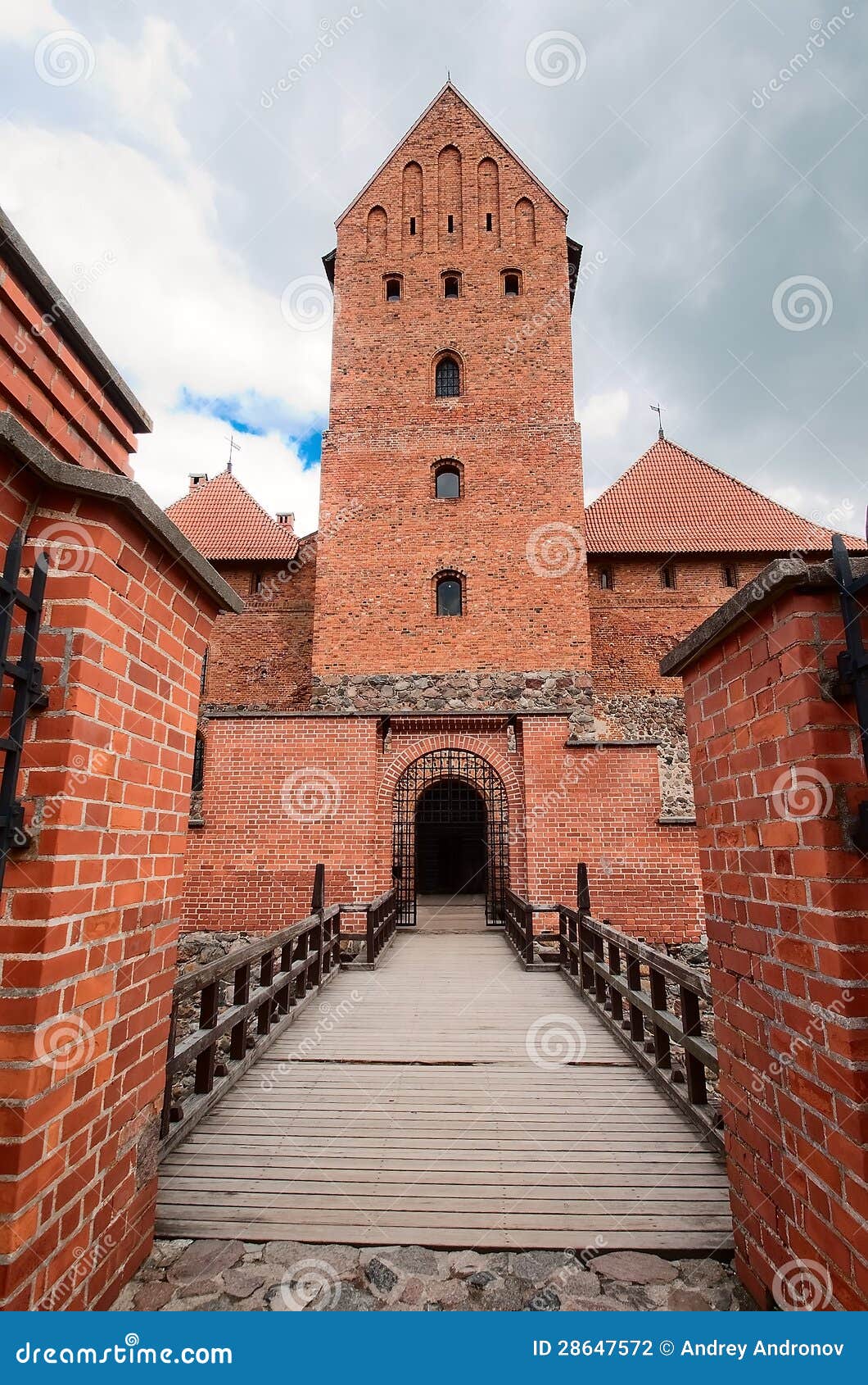 Red Brick Castle With Sky Background Stock Photo | CartoonDealer.com ...