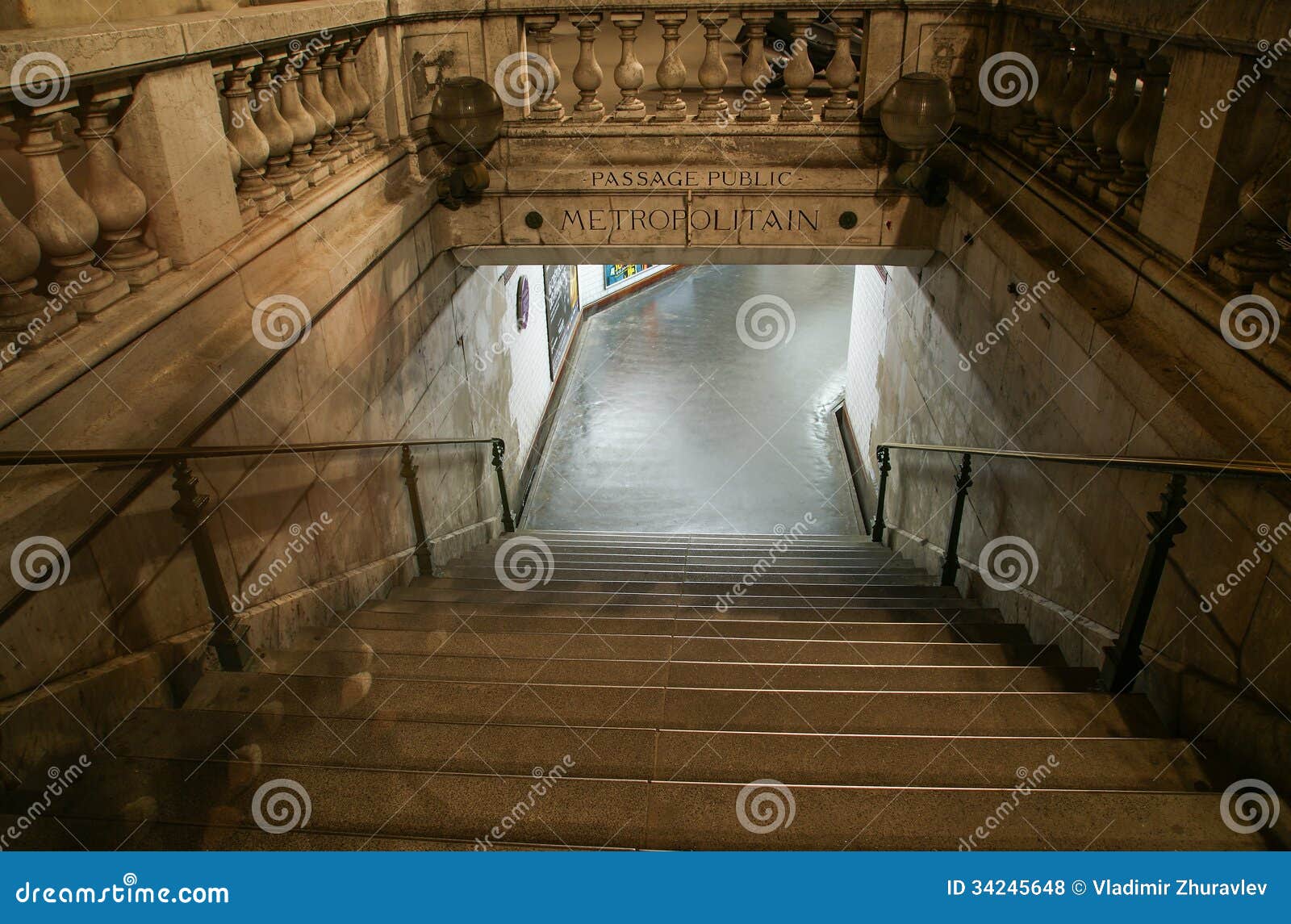 Entrance To the Paris Metro, Night View Stock Photo - Image of ...