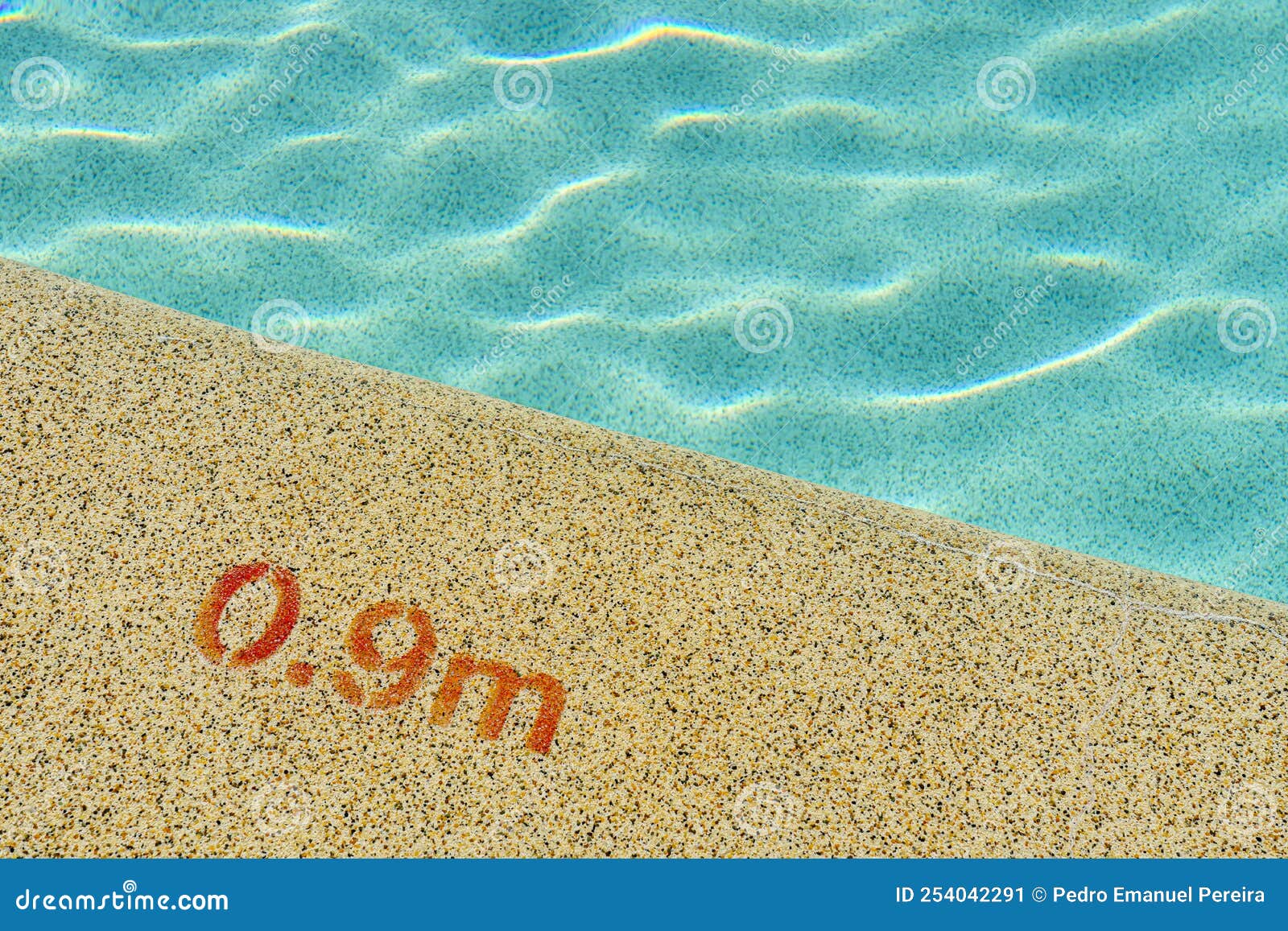 Entrance To the Pool with a Depth Indication of 0.9 Meters Stock Image ...