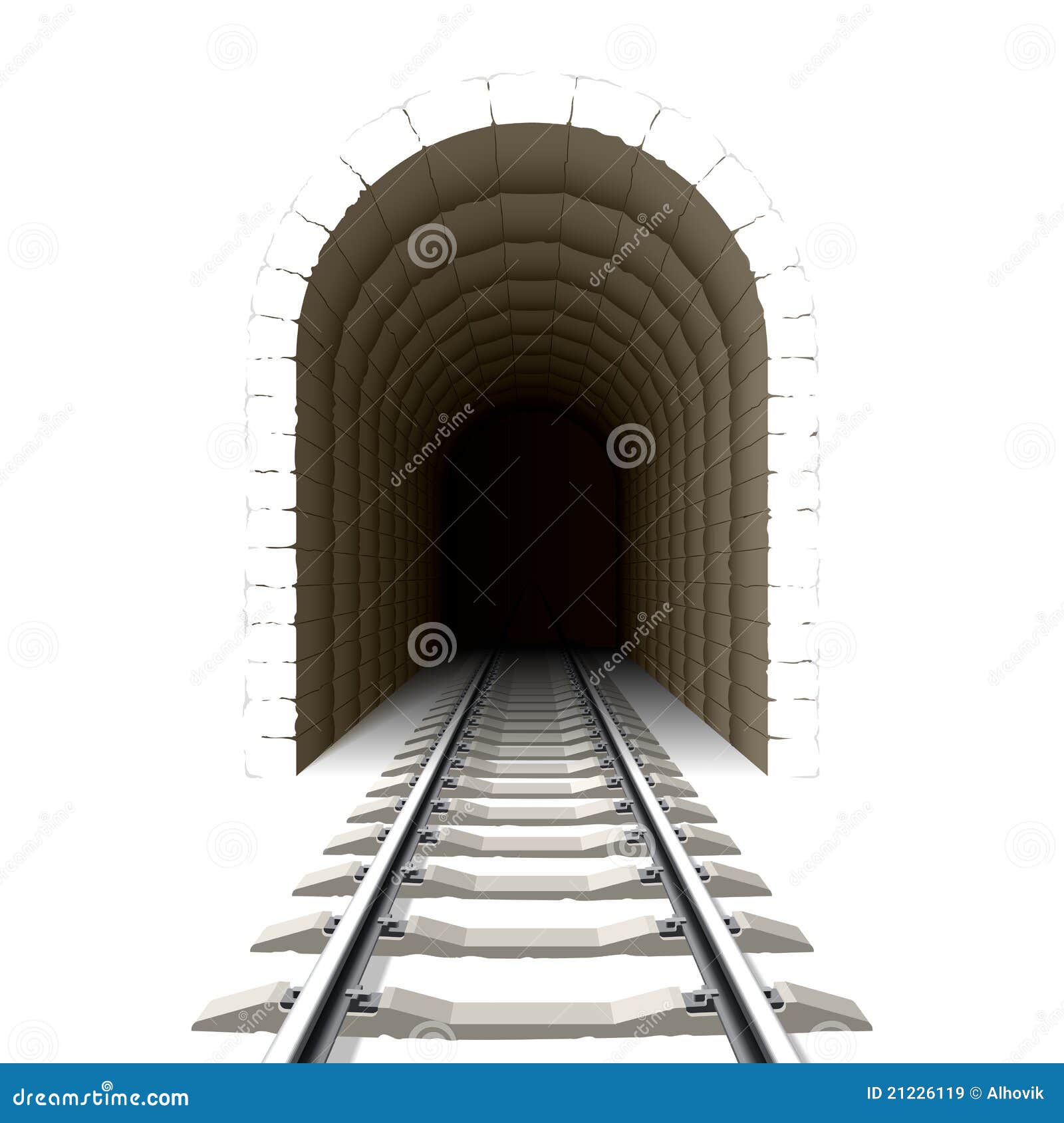Entrance to railway tunnel stock vector. Illustration of road - 21226119