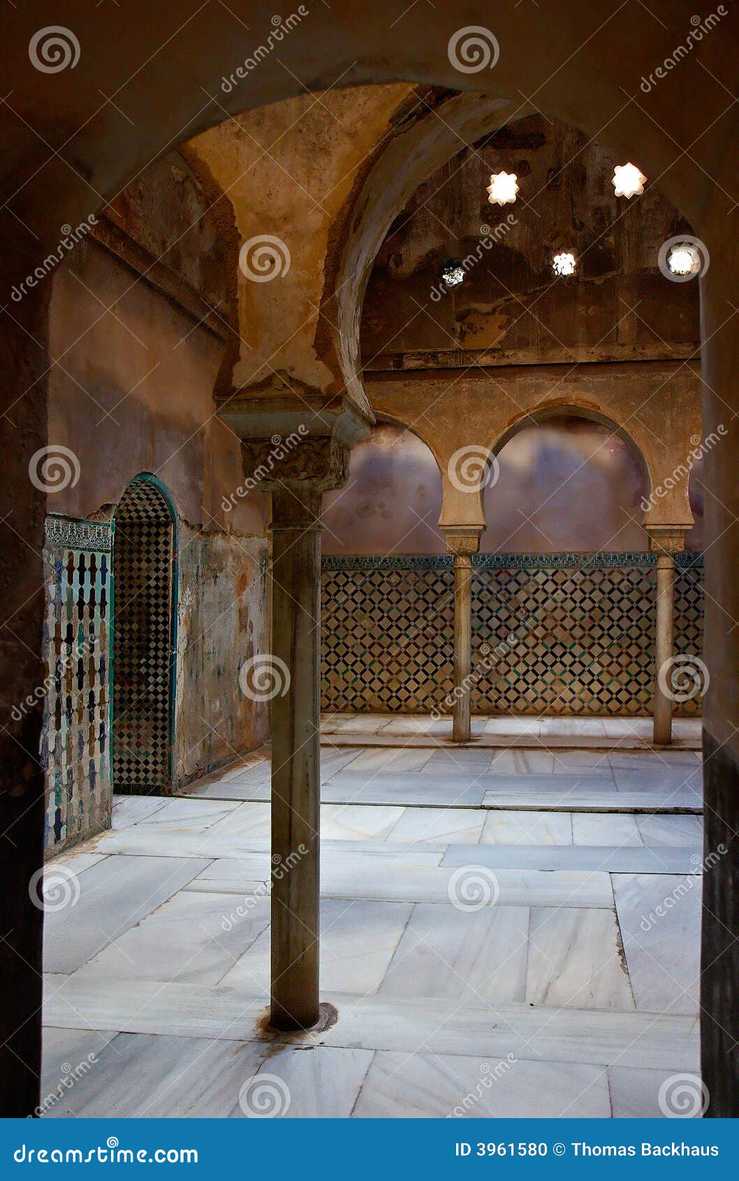 Entrance To Steambath at the Alhambra Stock Photo - Image of pillar ...