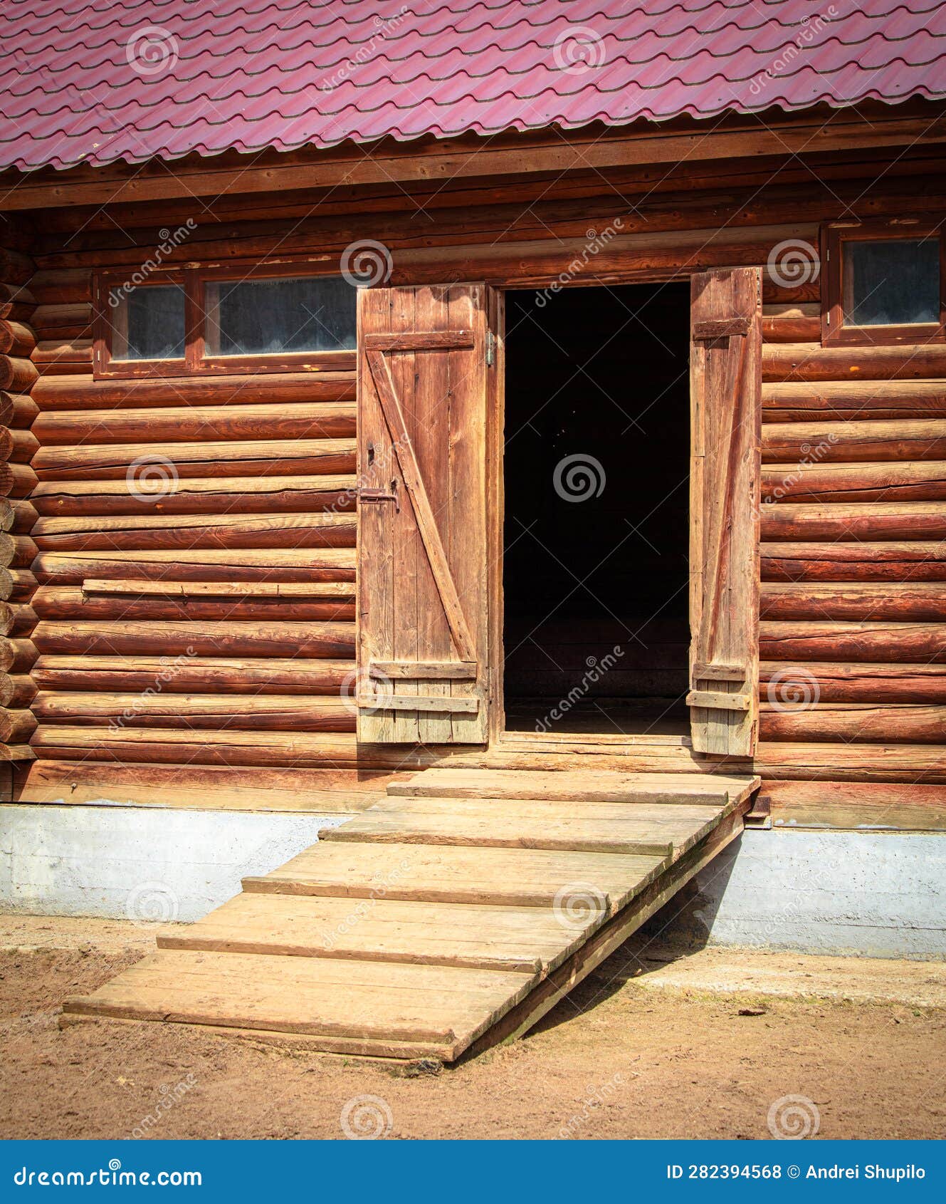 Entrance To the Wooden Stable Stock Photo - Image of vintage, design ...