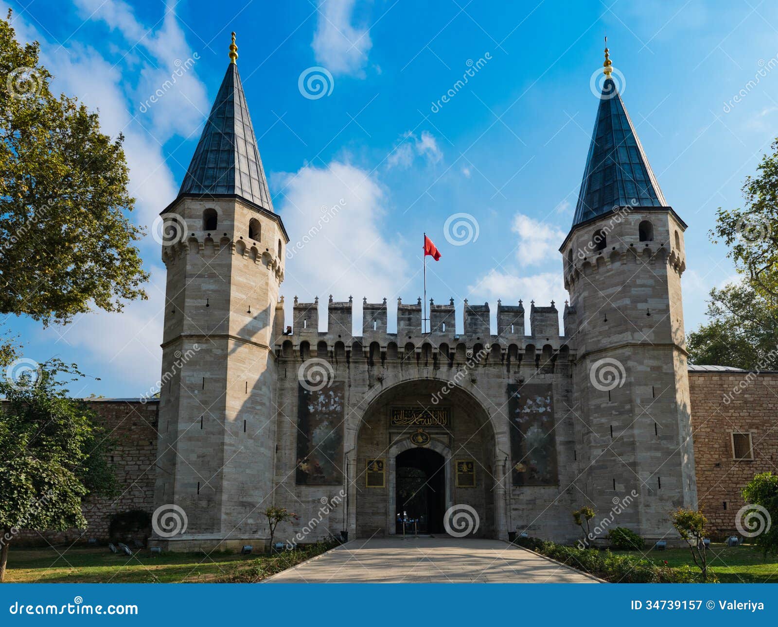 Entrance of the Topkapi Palace, Stock Image - Image of maiolic, door ...