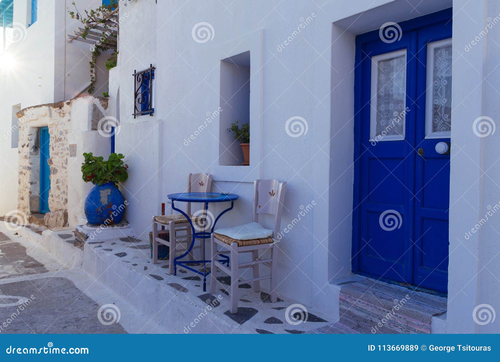 Entrance from a Traditional Cycladic House Stock Image - Image of ...