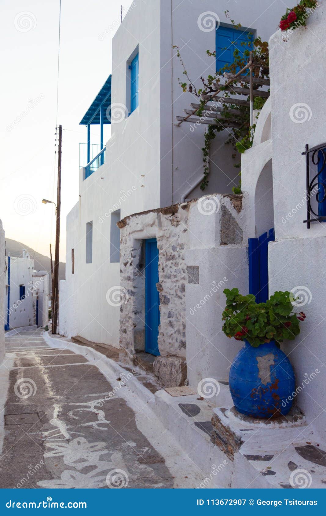 Entrance from a Traditional Cycladic House Stock Image - Image of ...
