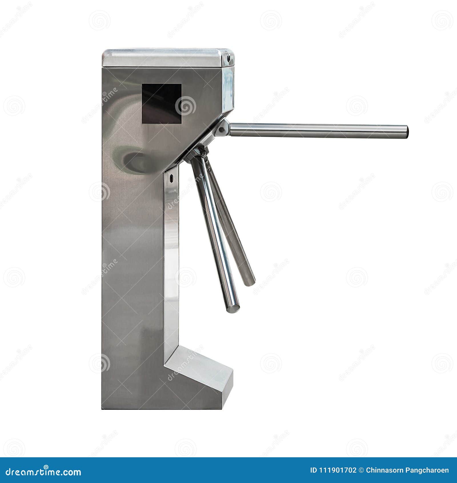 The Tripod Turnstile With Electronic Card Reader Is Closed. Of A ...