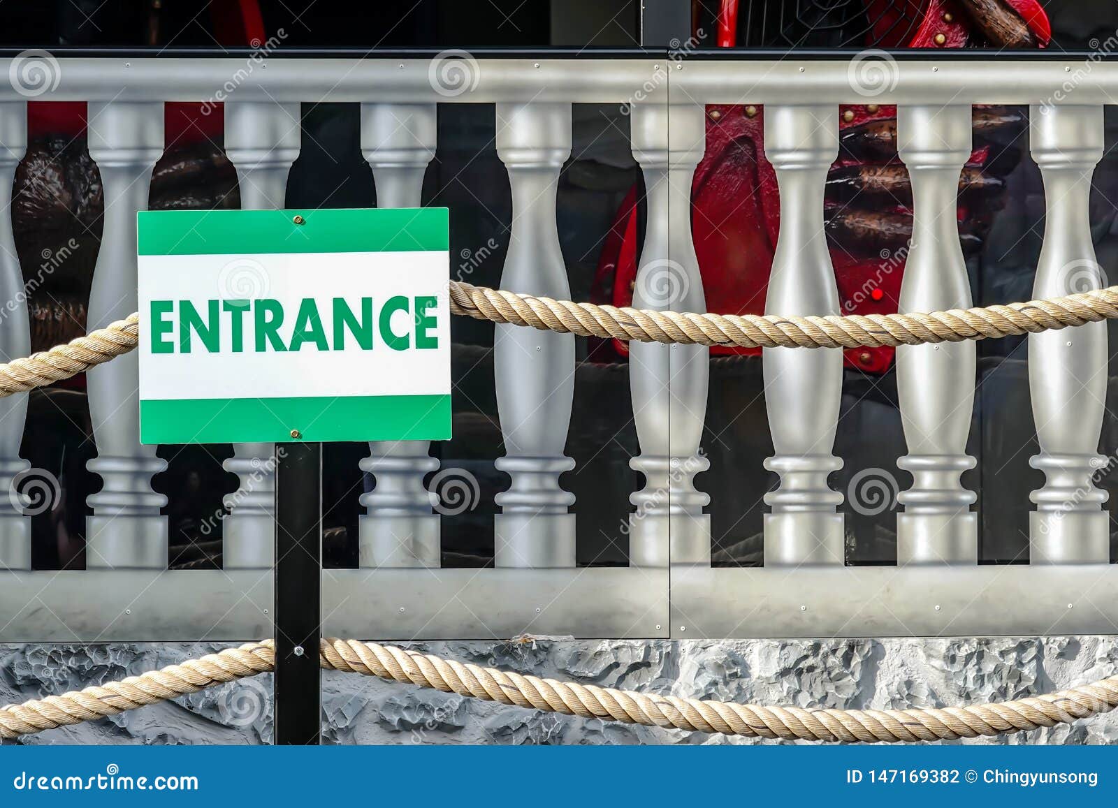 Entrance of Typical Amusement Park with Signs Stock Photo - Image of ...