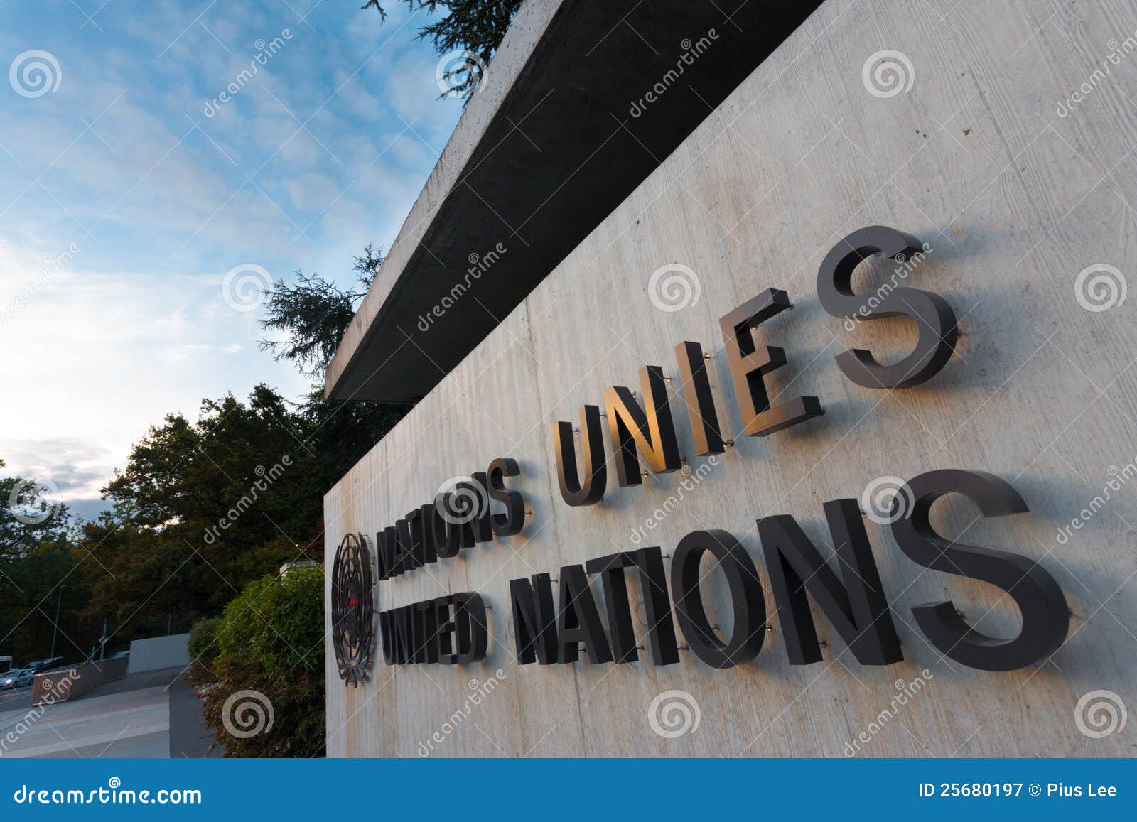 Entrance UN Headquarters Geneva Sign Editorial Photography - Image of ...