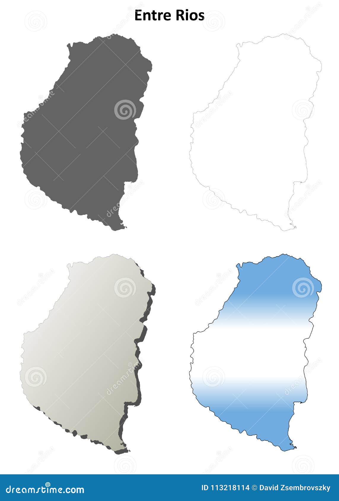 Entre Rios Blank Outline Map Set Stock Vector - Illustration of entre ...