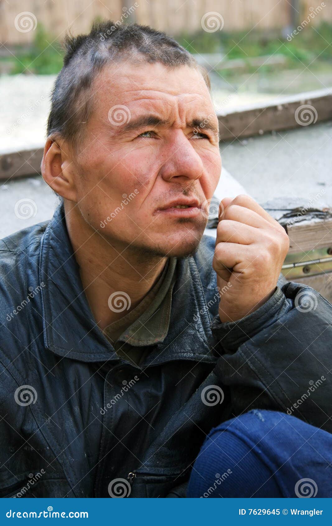 Sad Homeless Man in Depression Stock Image - Image of begging, homeless ...