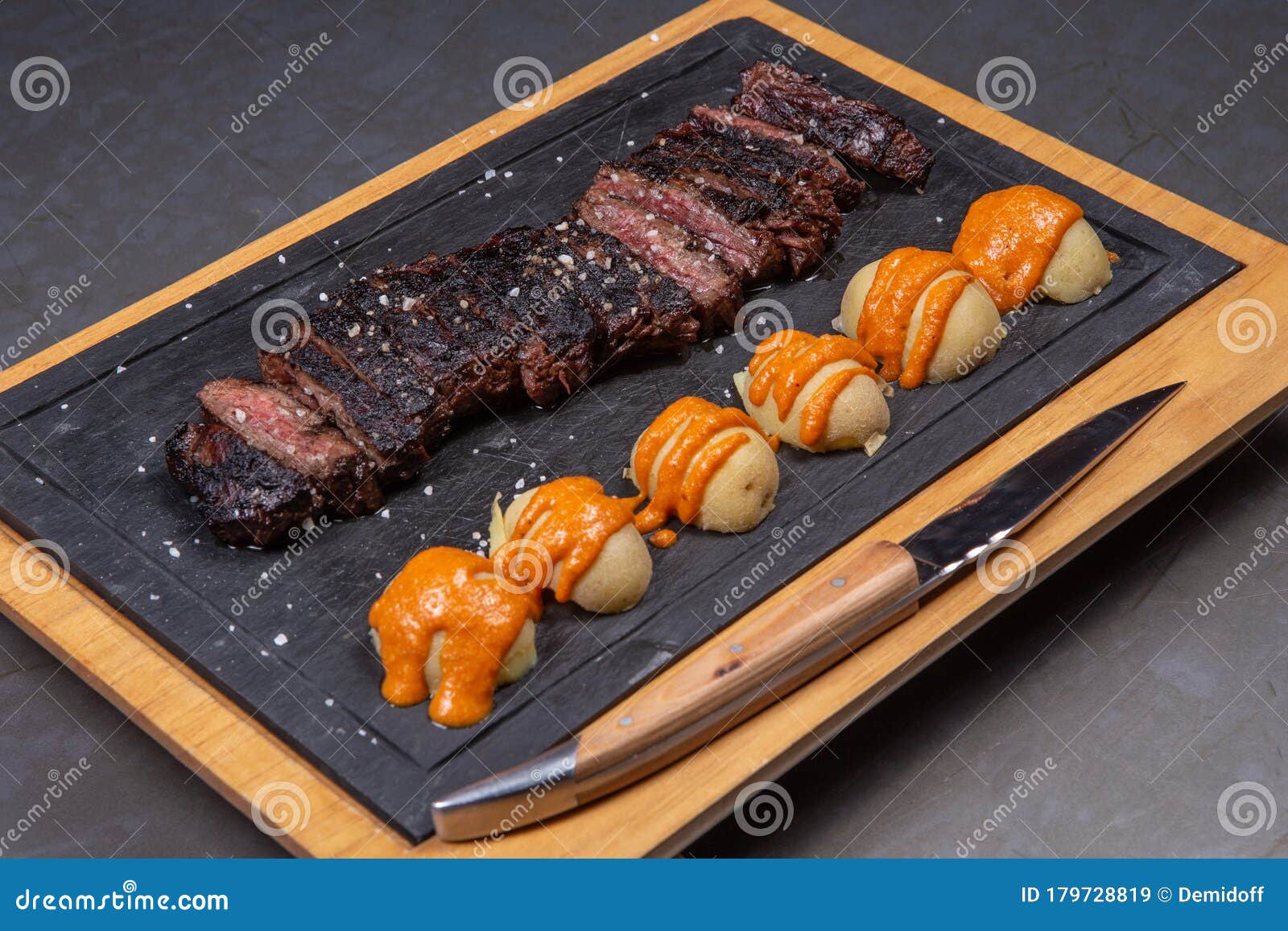 Entrecote steak stock image. Image of steak, chips, beef - 179728819
