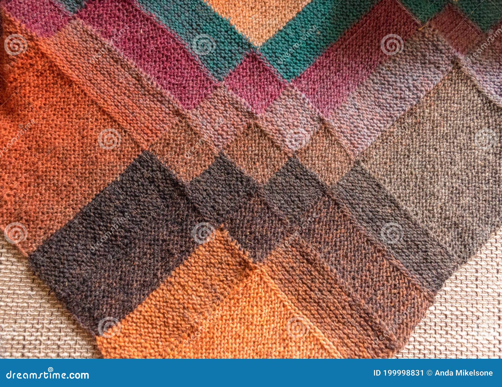 Entrelak Style Knitted Colorful Scarf, Wool Threads, Knitted Texture ...