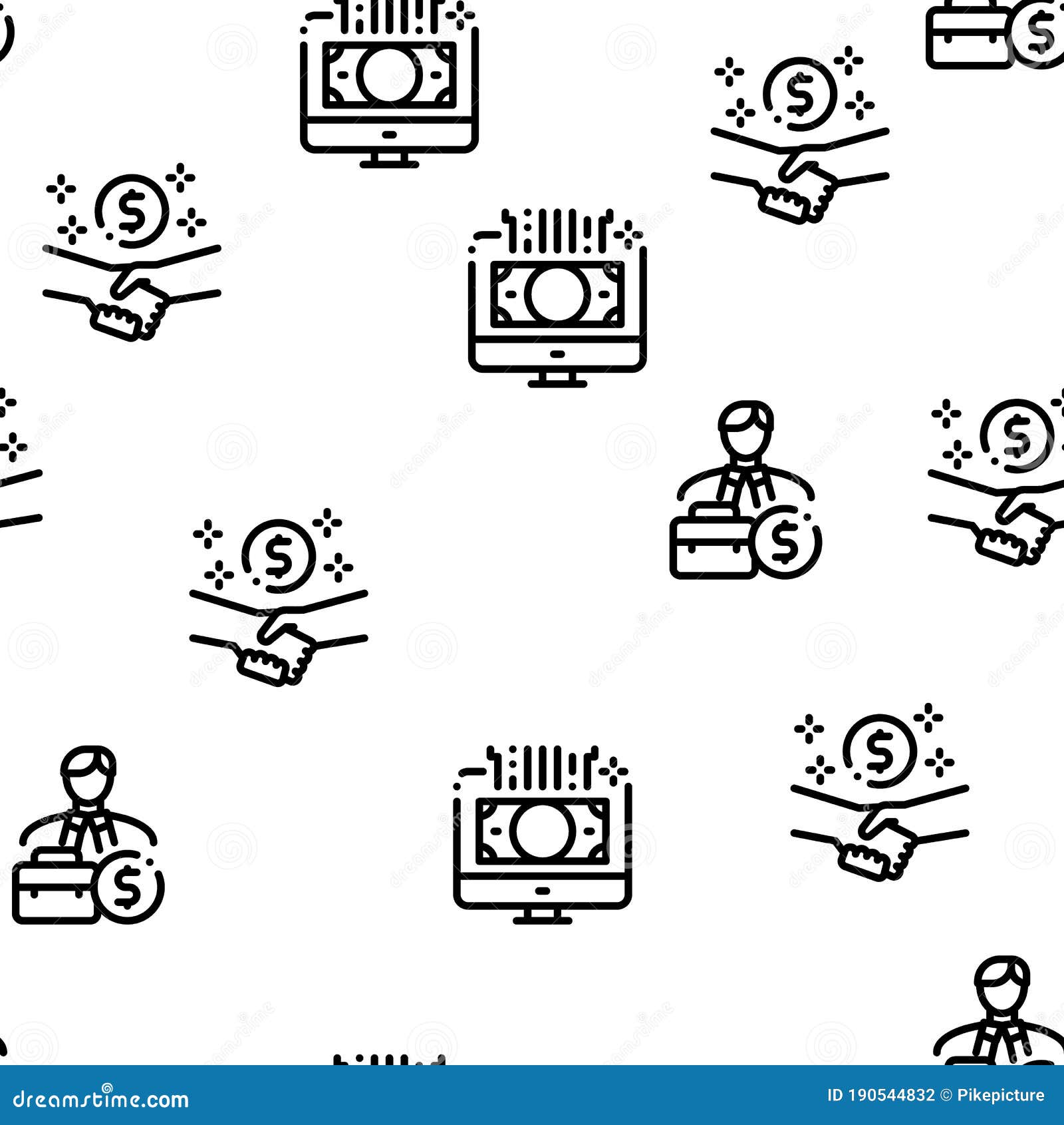 Entrepreneur Business Seamless Pattern Vector Stock Vector ...