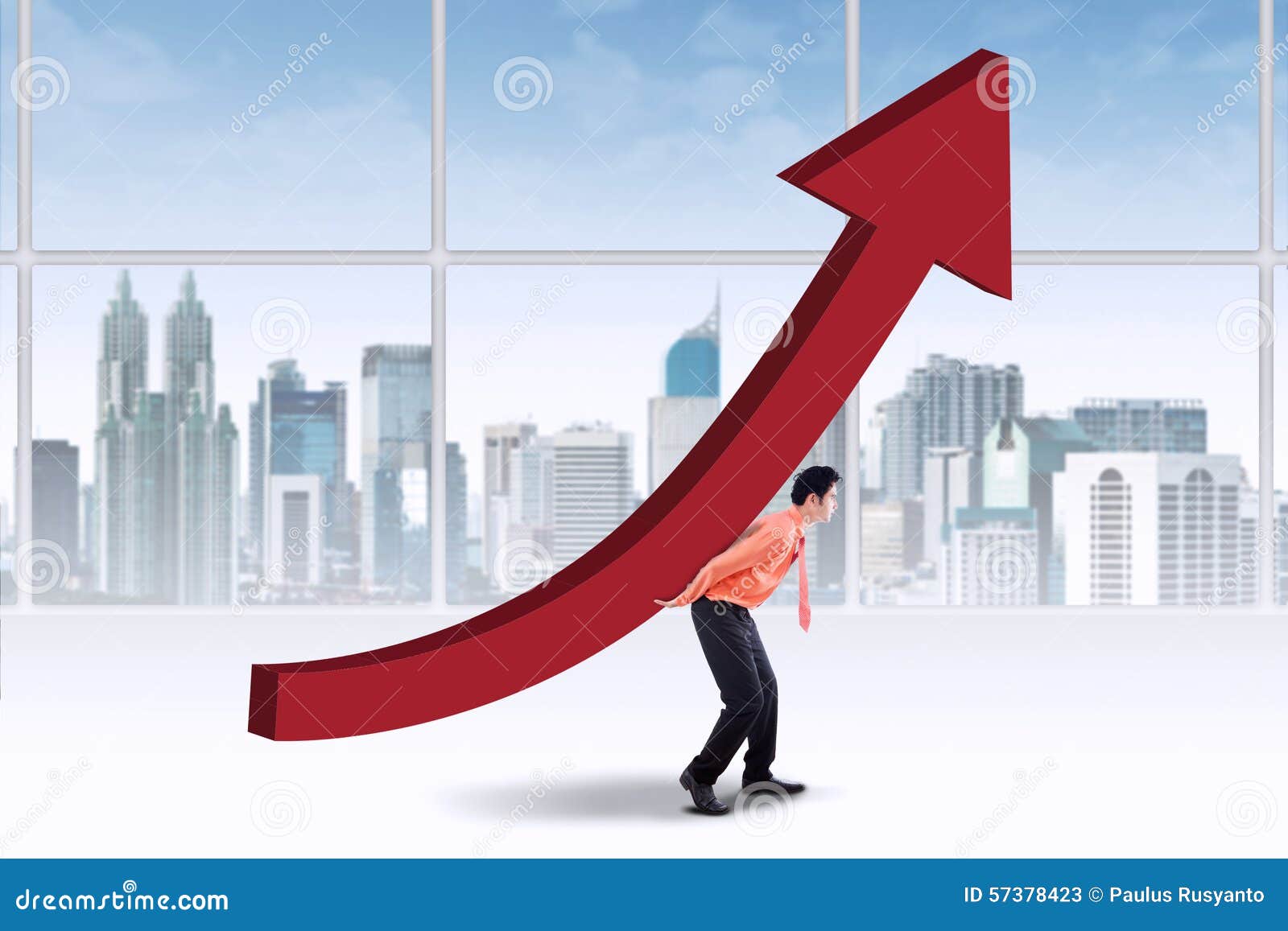 Entrepreneur Carrying Upward Chart Stock Illustration - Illustration of ...
