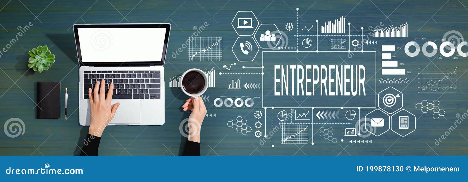 Entrepreneur Concept with Person Using Laptop Computer Stock ...