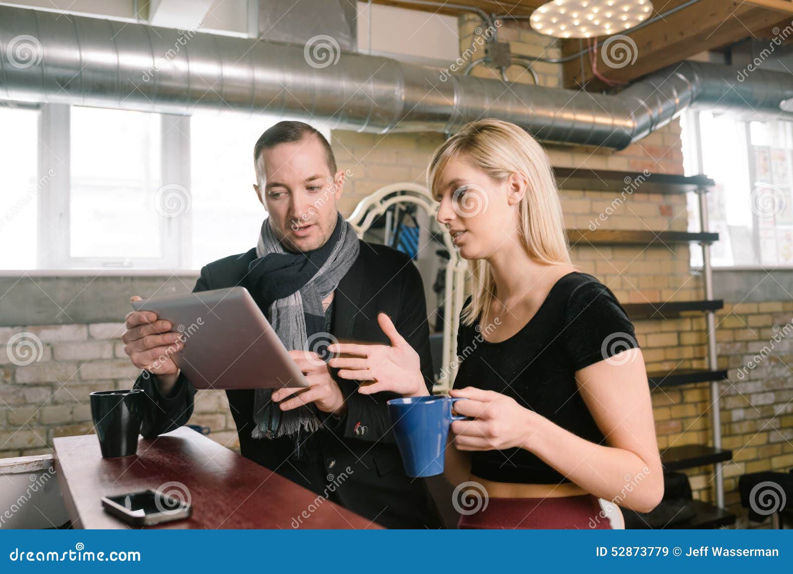 Entrepreneur Couple Discuss Business Stock Image - Image of business ...